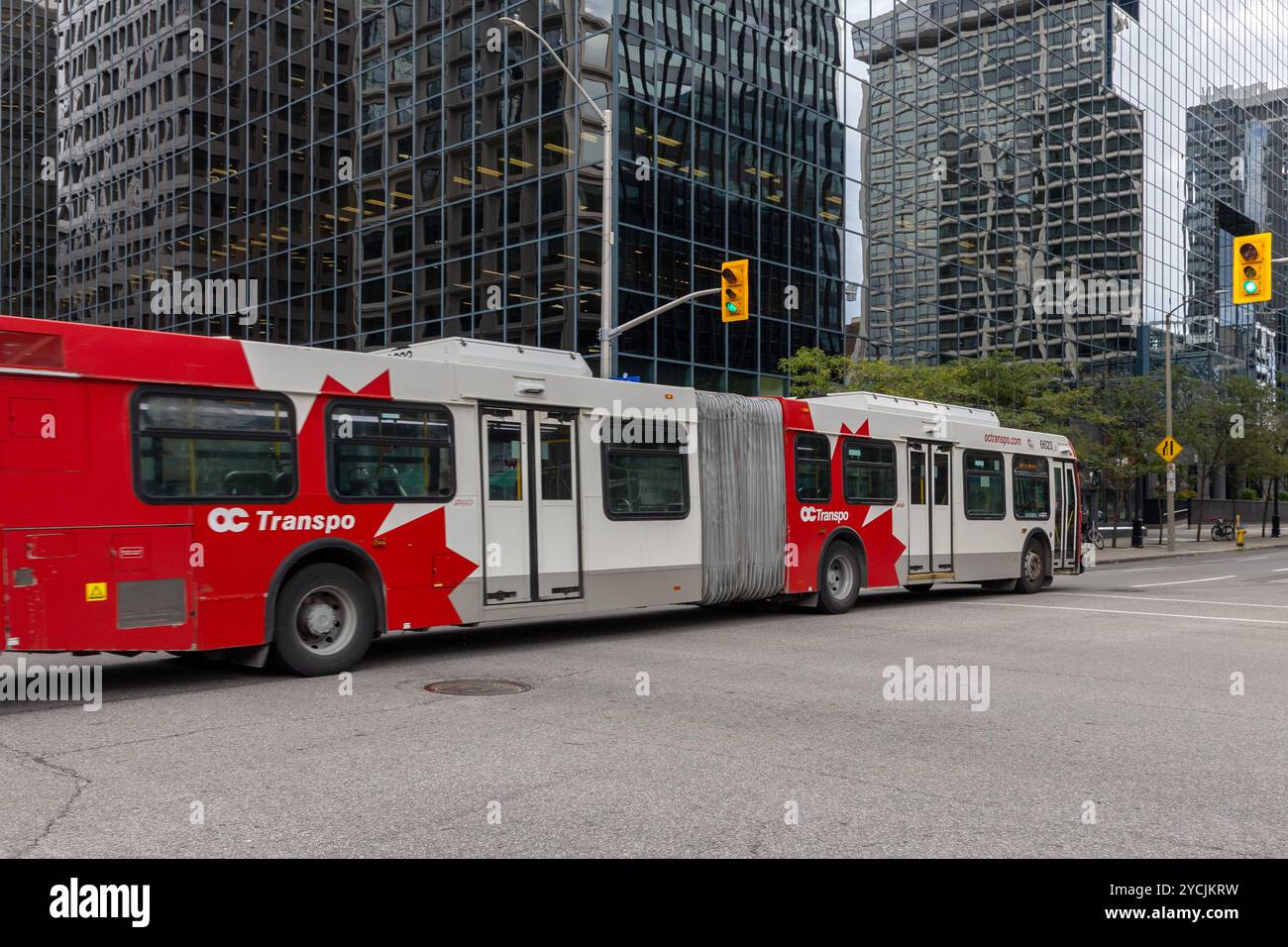 Ottawa, Canada - October 1, 2024: OC Transpo public bus on the road in ...