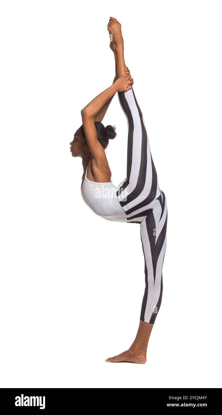 Vertical splits. Latina dancer girl, isolated Stock Photo - Alamy