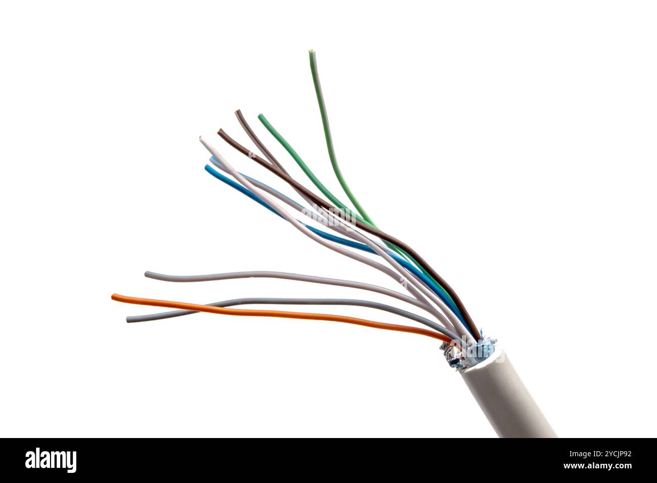 Colorful cable closeup on white background Stock Photo - Alamy