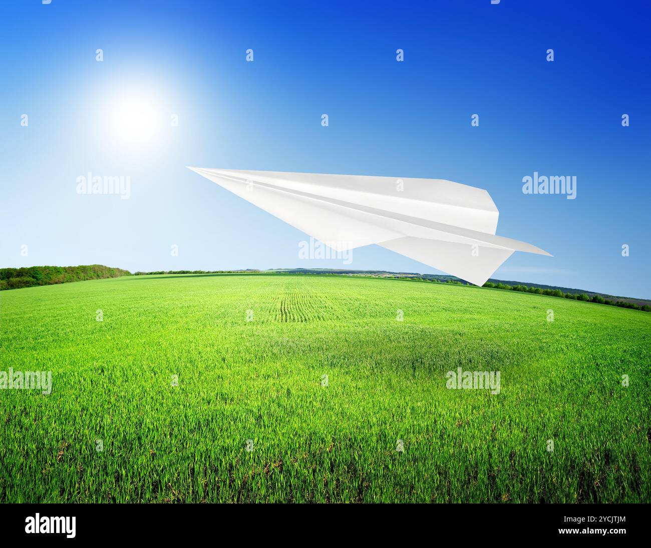Field and airplane Stock Photo - Alamy