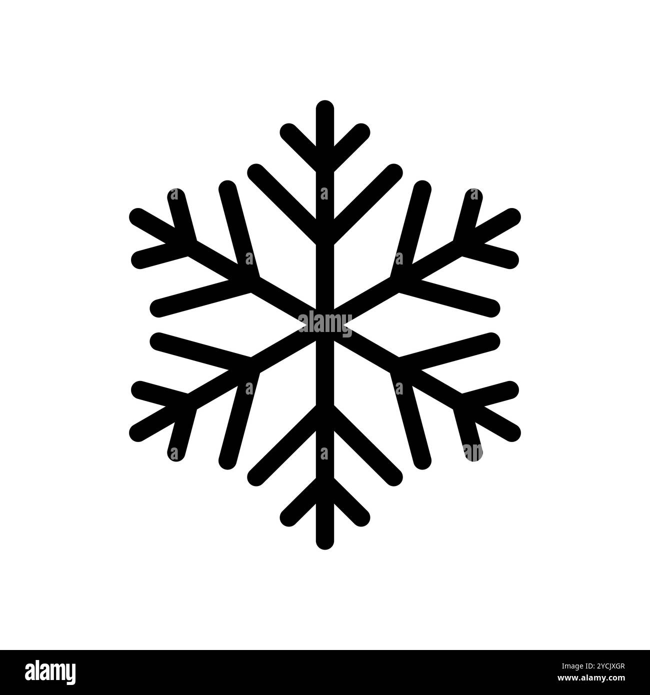Snowflake icon. Black snowflake isolated on white background. Cold snow ...