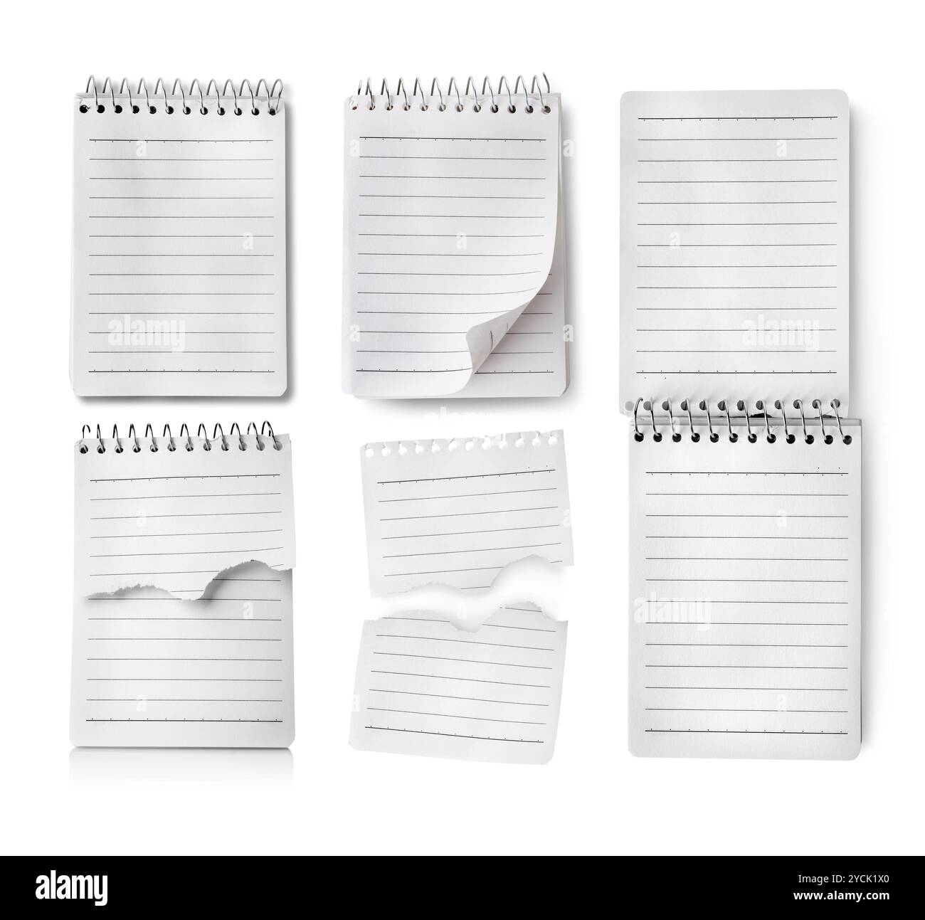 Collage of notebooks isolated on white background Stock Photo - Alamy