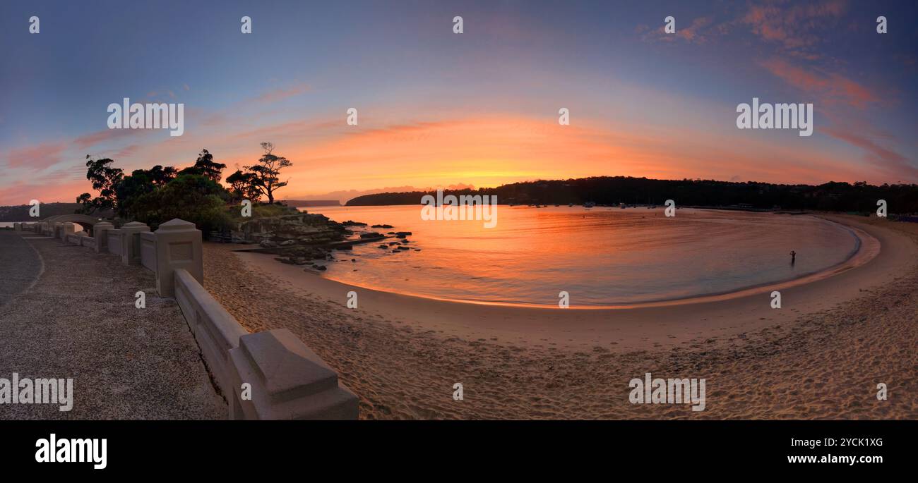 Sunrise Balmoral Beach Panorama Australia Stock Photo - Alamy