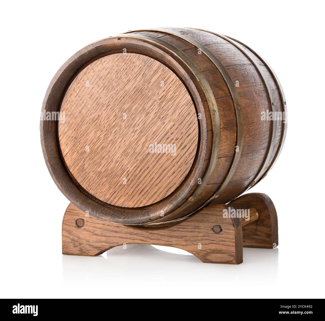 Wooden barrel on stand Stock Photo - Alamy