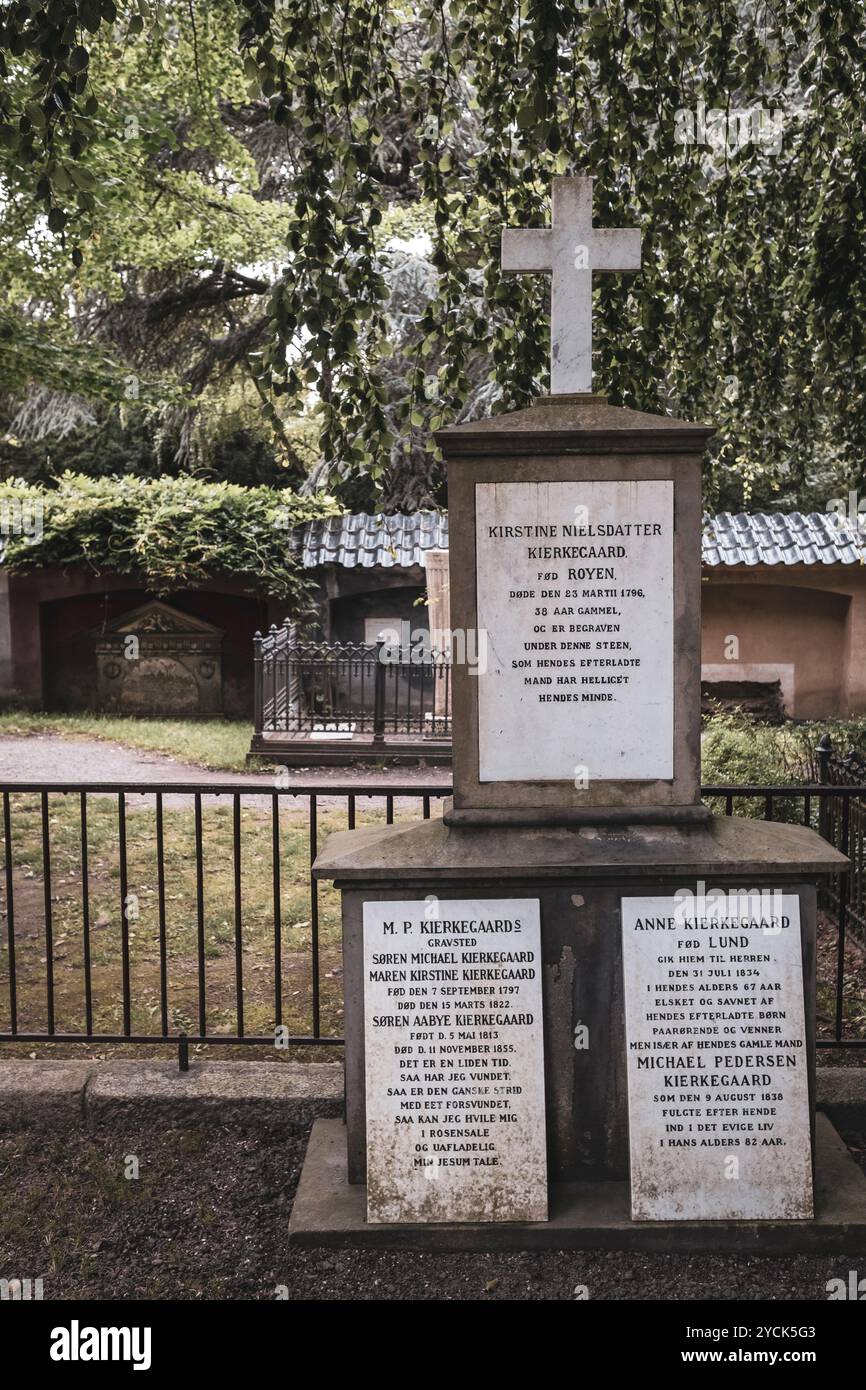 Grave of philosopher Søren Kierkegaard and his family at Assistens ...