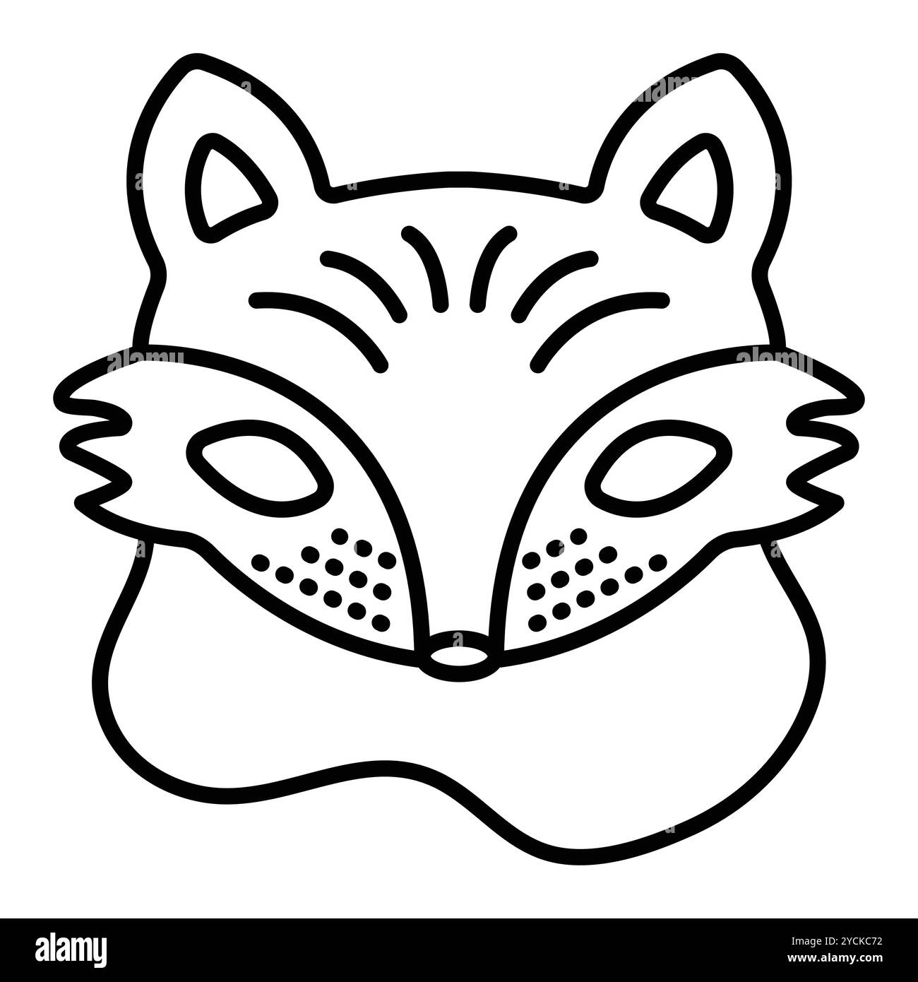 Fox mask for a masquerade, carnival, festival. Vector black line icon ...