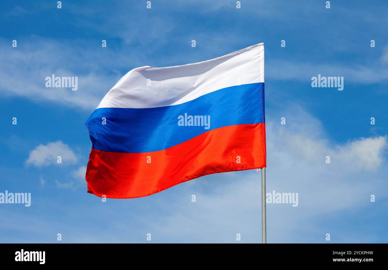 Waving russian flag hi-res stock photography and images - Alamy