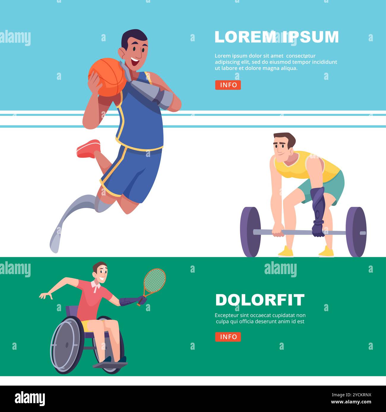 sportsmen with disability. active people with protesis hands or legs ...