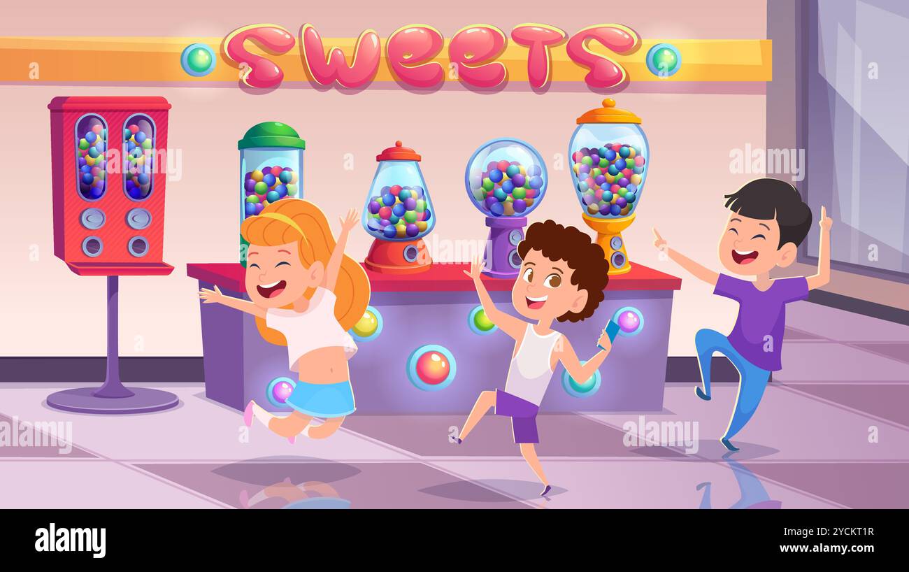 Vending machines. Market interior with vending machines for sale round ...