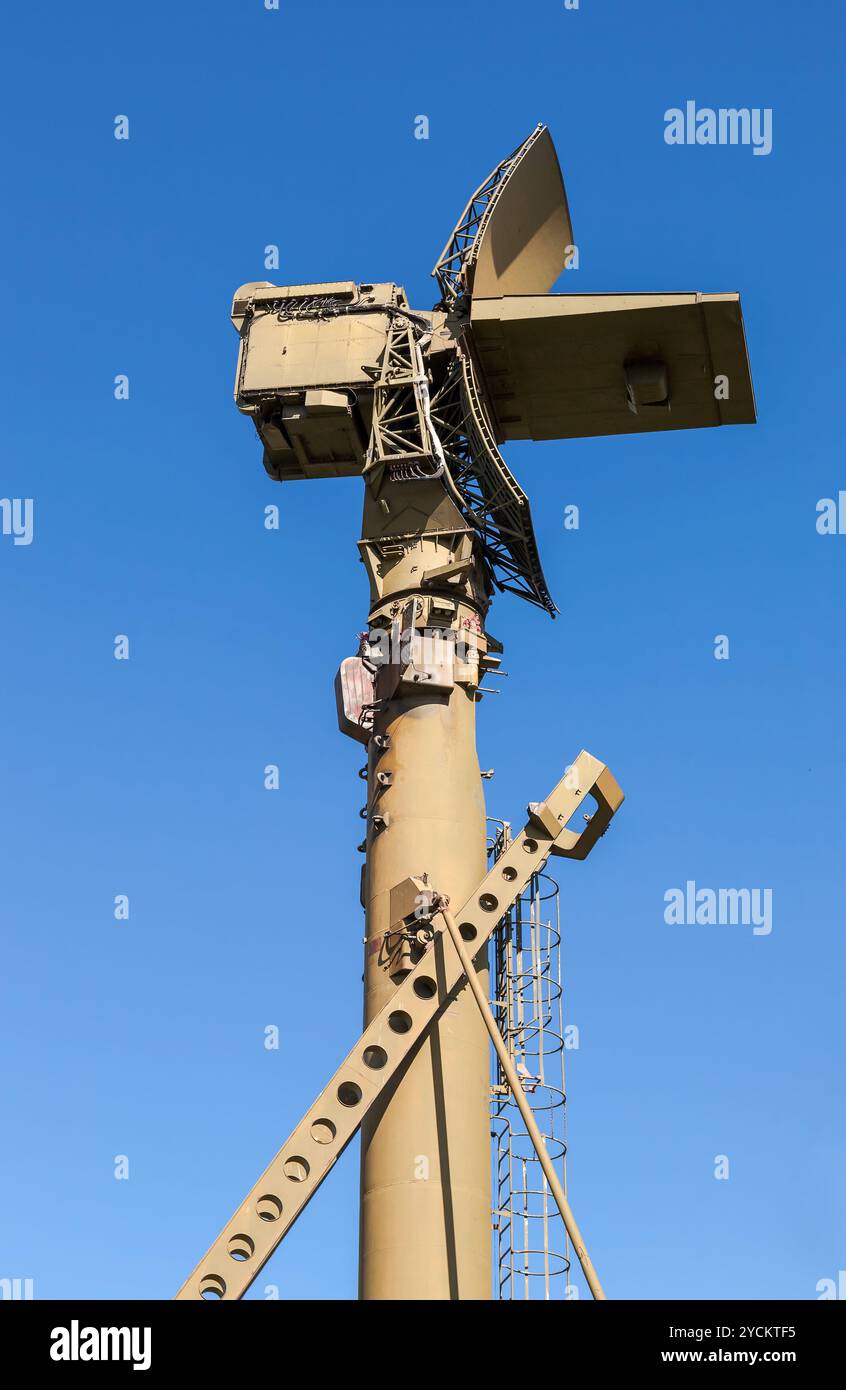 Military russian radar station against blue sky Stock Photo - Alamy