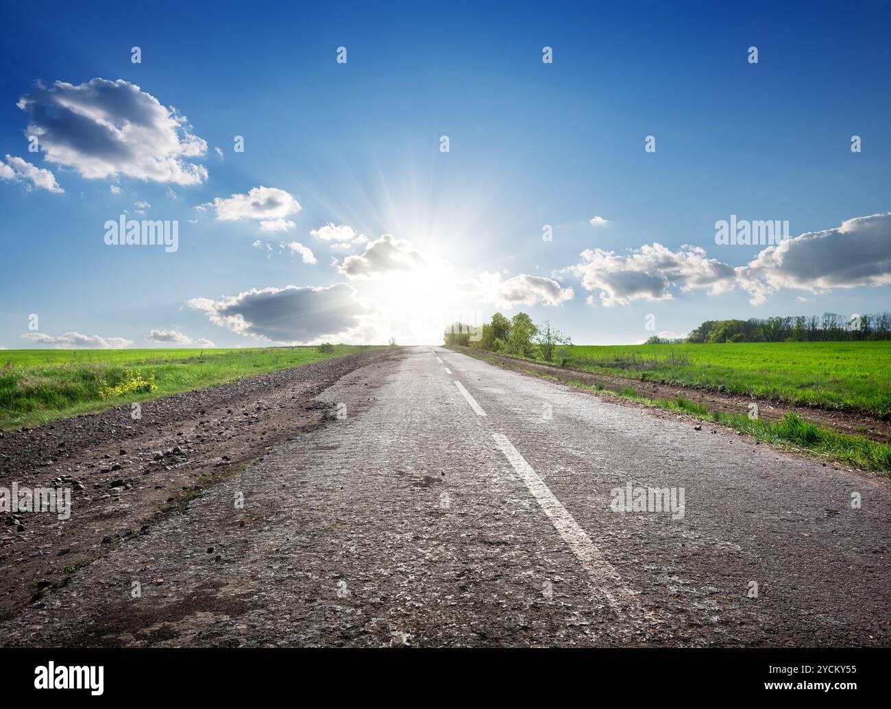 Highway and sunlight Stock Photo - Alamy
