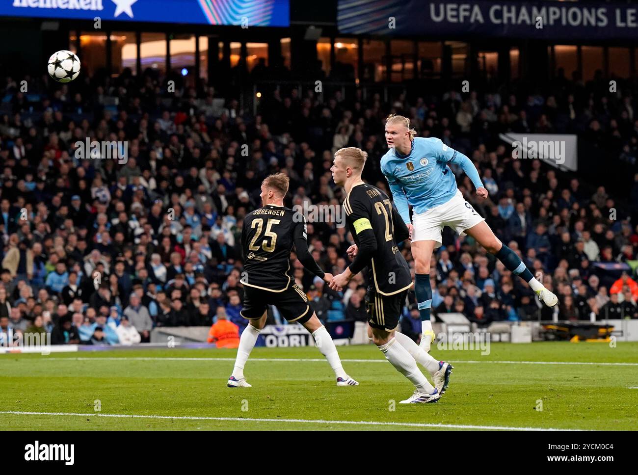 Erling haaland manchester city header hi-res stock photography and ...