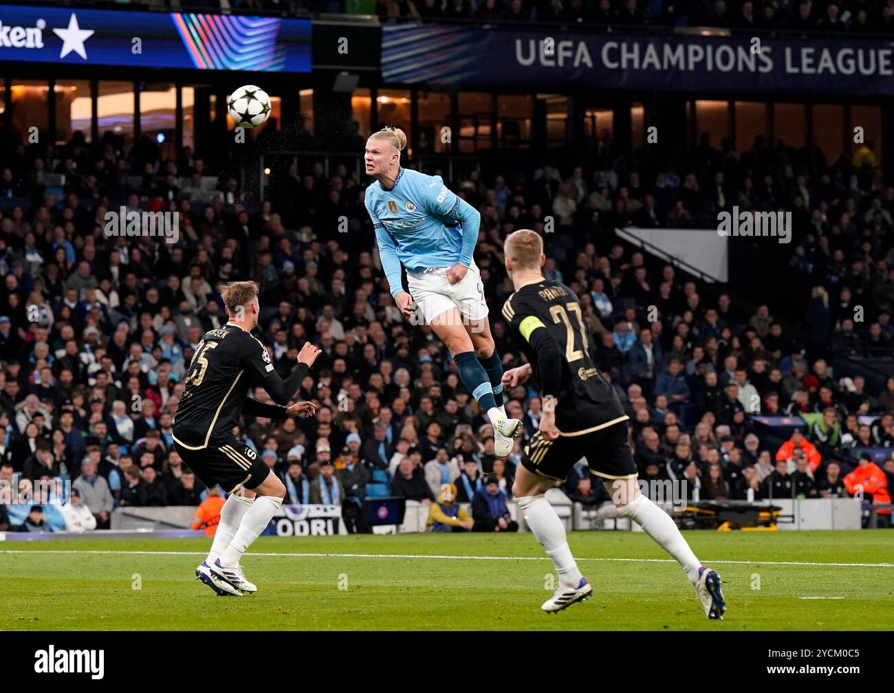 Erling haaland manchester city header hi-res stock photography and ...