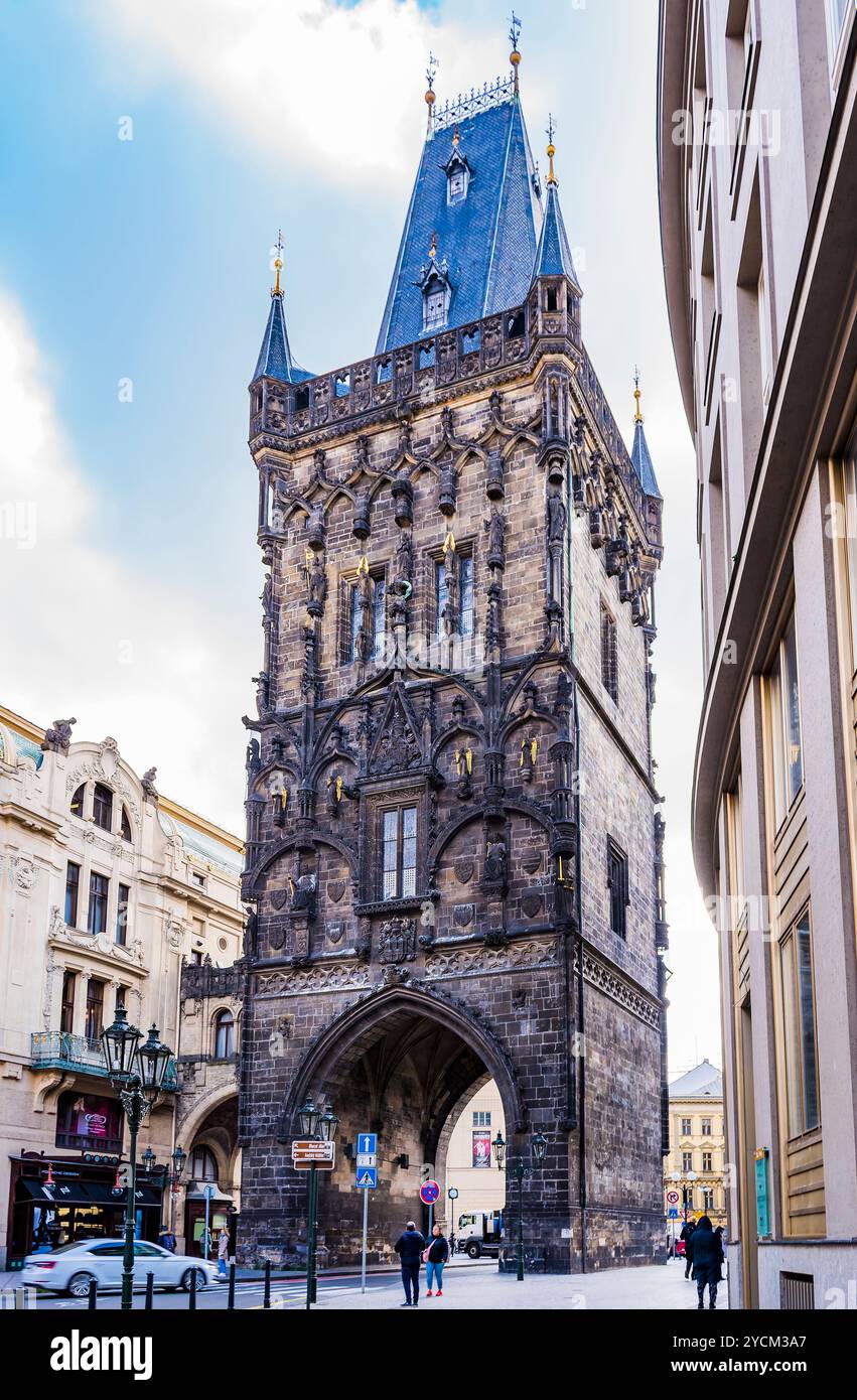 The Powder Tower or Powder Gate is a Gothic tower in Prague, Czech Republic. It is one of the ...