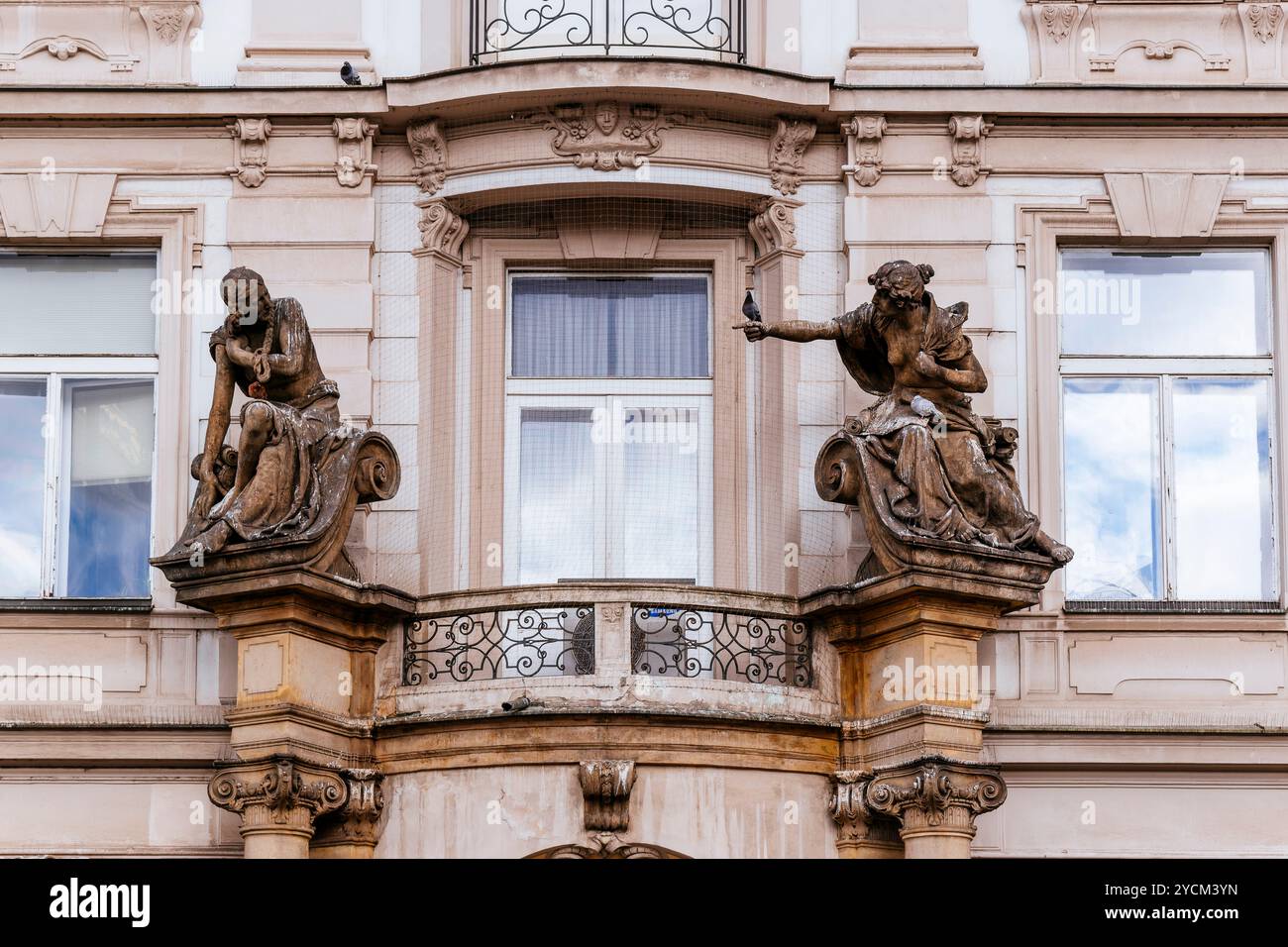 Ionic columns with allegorical sculptures by Vilém Amort. This building ...
