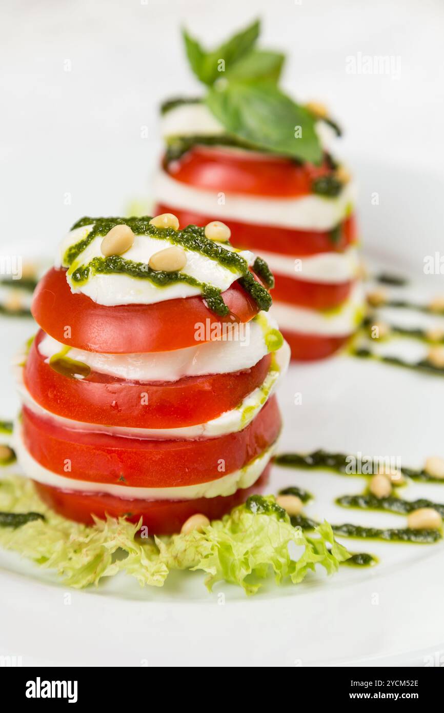 Italian caprese salad in white hi-res stock photography and images - Alamy