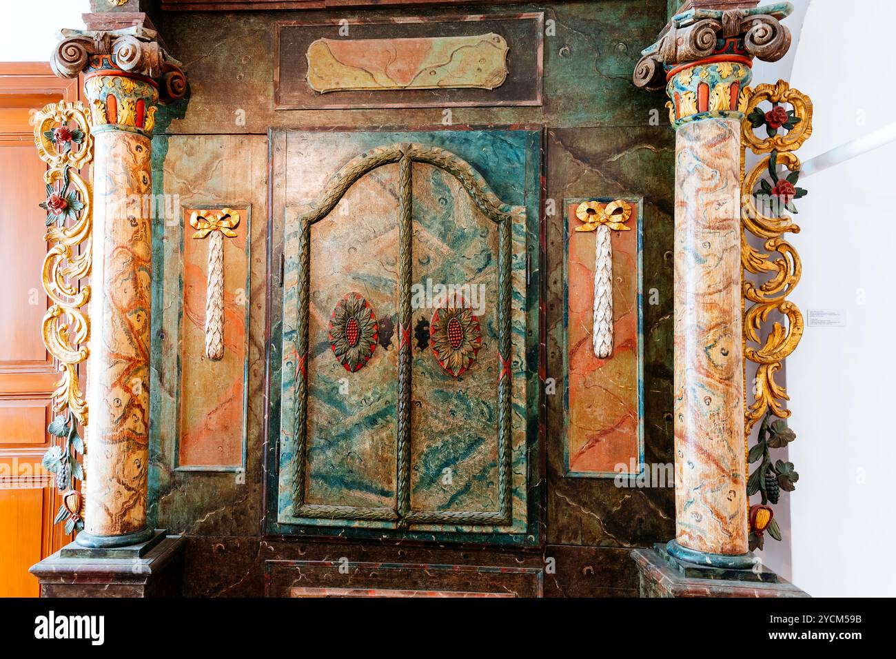 Torah ark. Klausen Synagogue is nowadays the largest synagogue in the ...