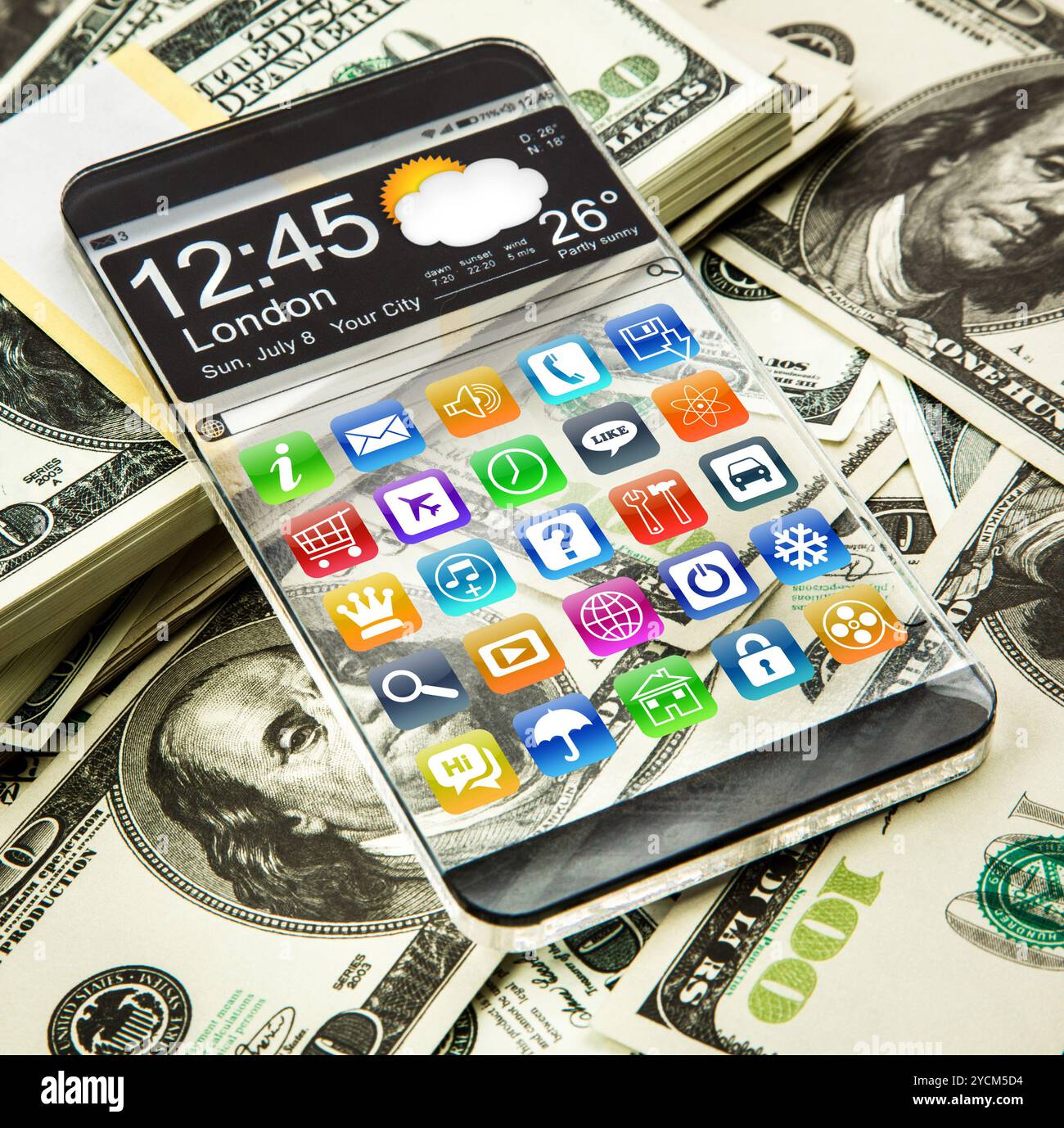 Smartphone with a transparent display Stock Photo - Alamy