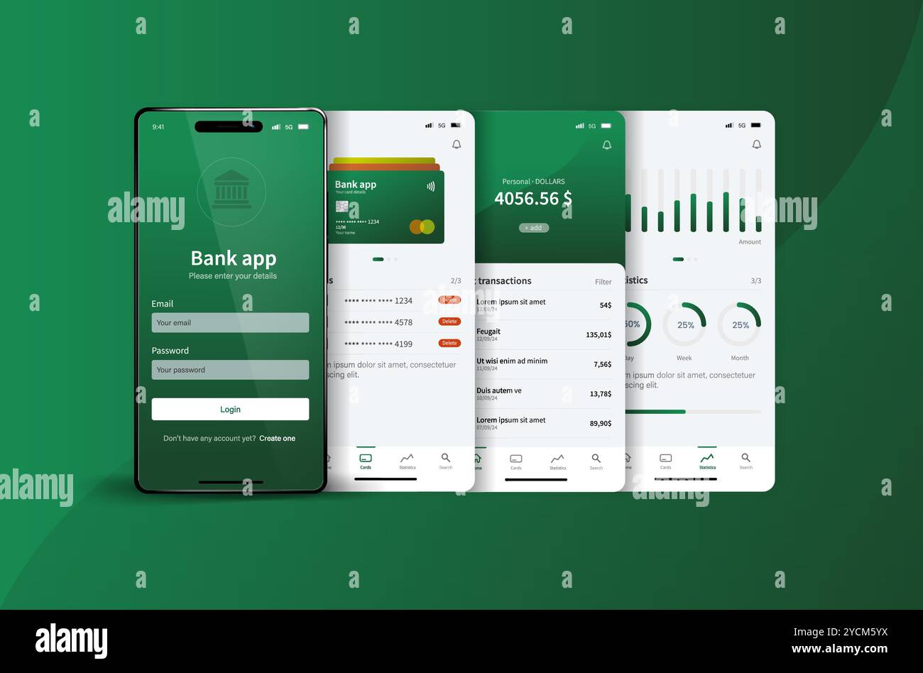 Bank app dashboard. Mobile Banking and Financial Management UI Design ...