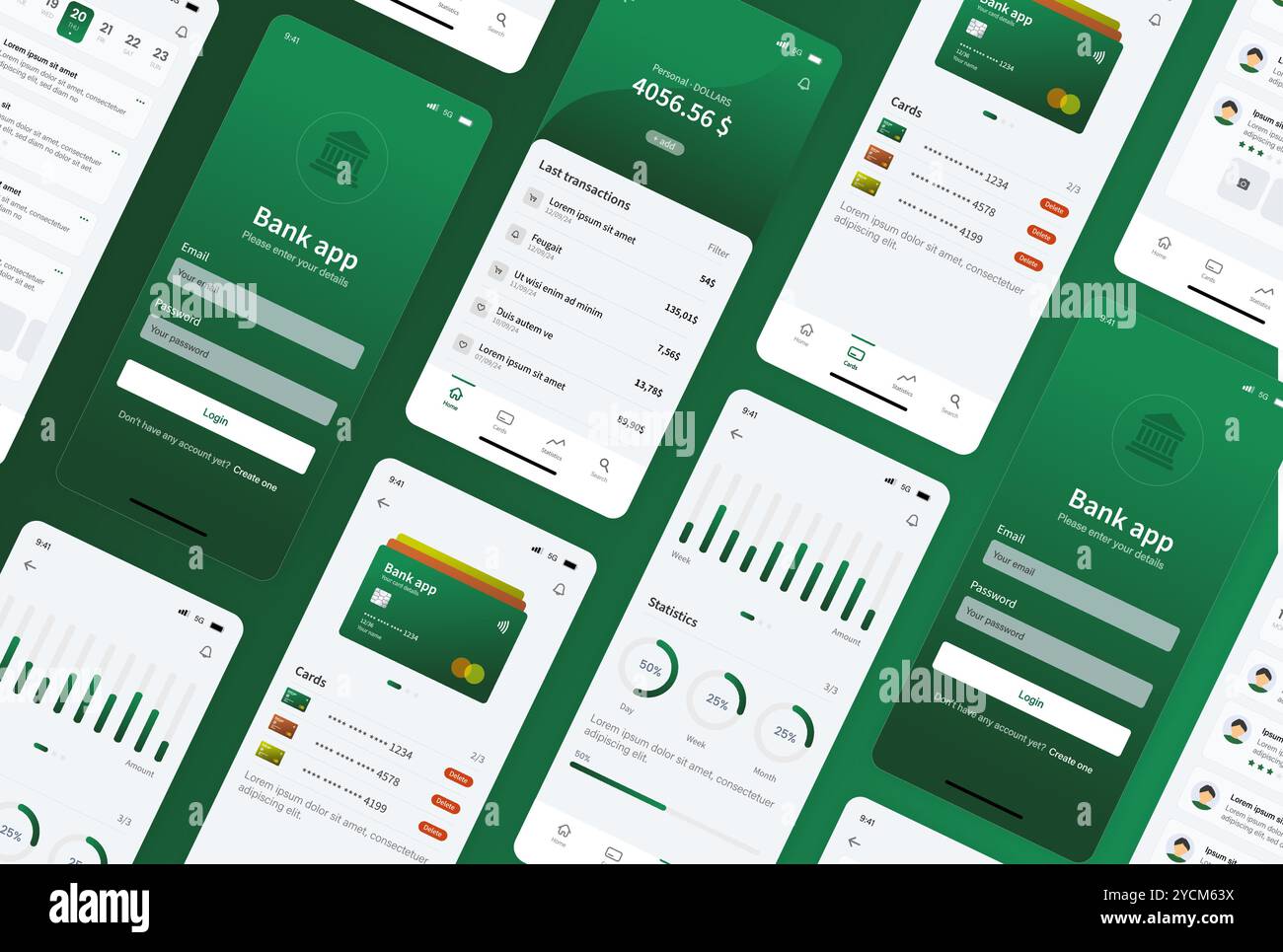 Bank app dashboard. Mobile Banking and Financial Management UI Design Stock Vector Image & Art ...