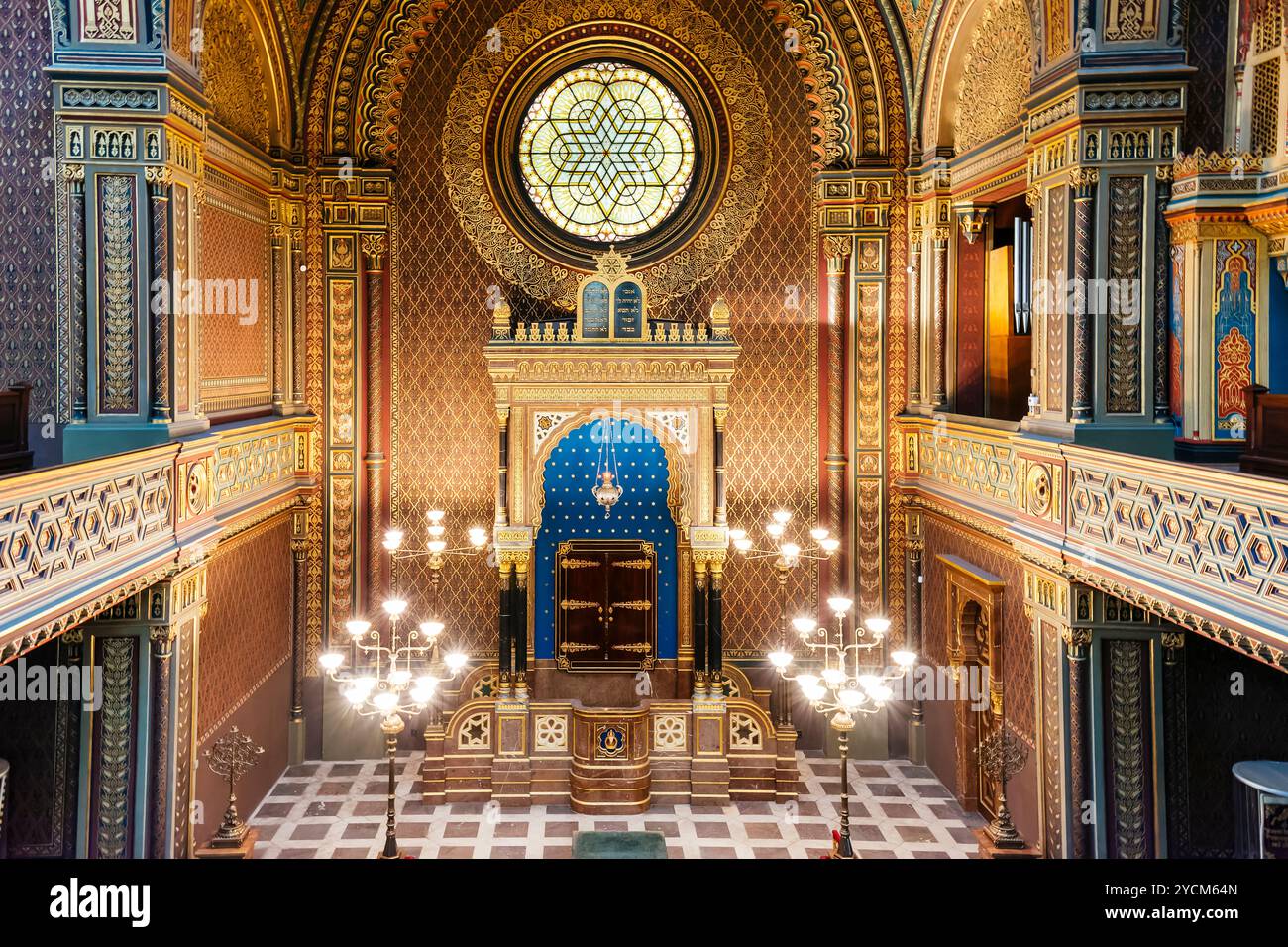 Interior of Spanish Synagogue, is the newest synagogue in the area of ...
