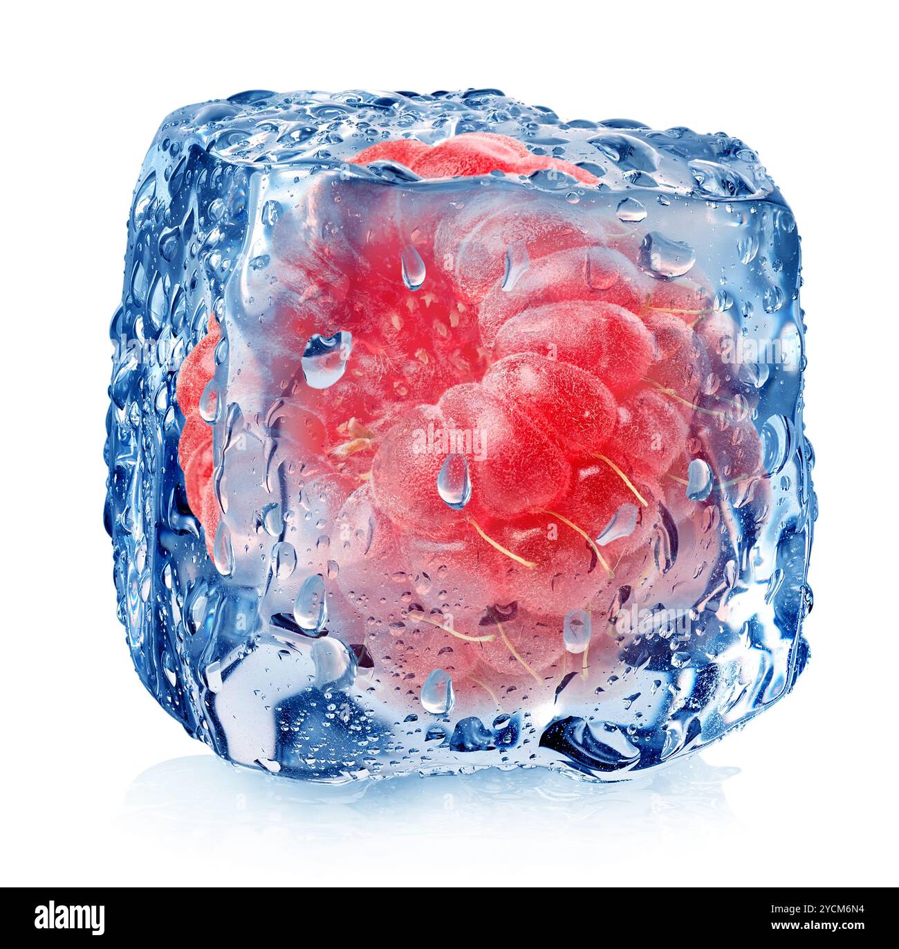 Frozen raspberries isolated Stock Photo - Alamy