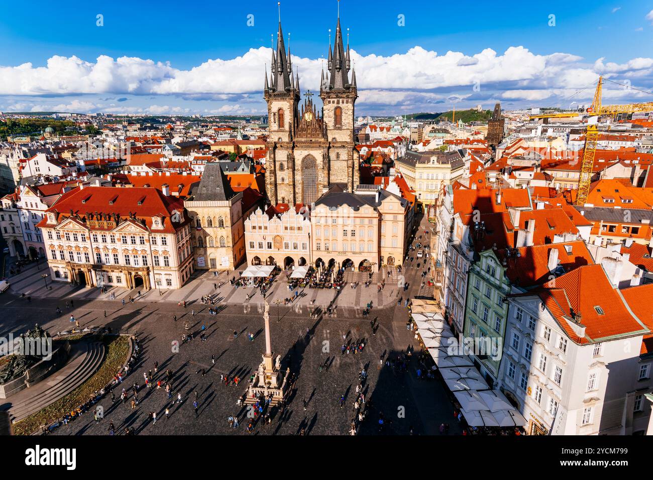 Prague marian column prague old town square tyn hi-res stock ...