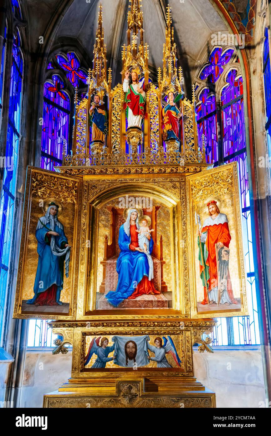 The Town Hall chapel in the tower, consecrated in 1381. Old Town Square ...