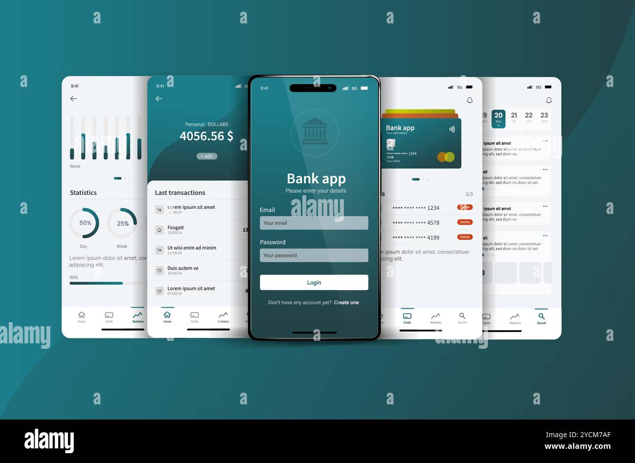 Bank app dashboard. Mobile Banking and Financial Management UI Design Stock Vector Image & Art ...