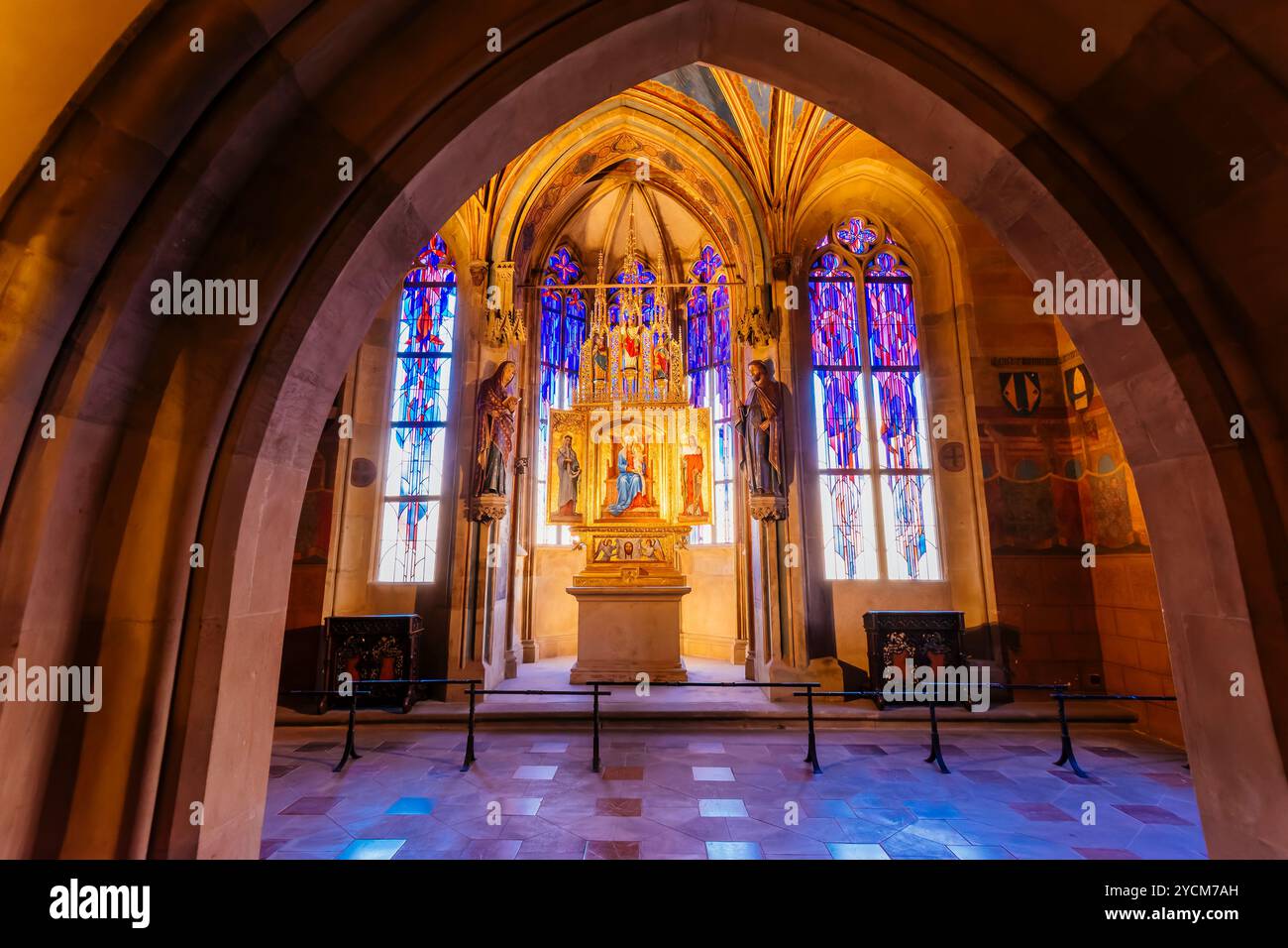 The Town Hall chapel in the tower, consecrated in 1381. Old Town Square ...