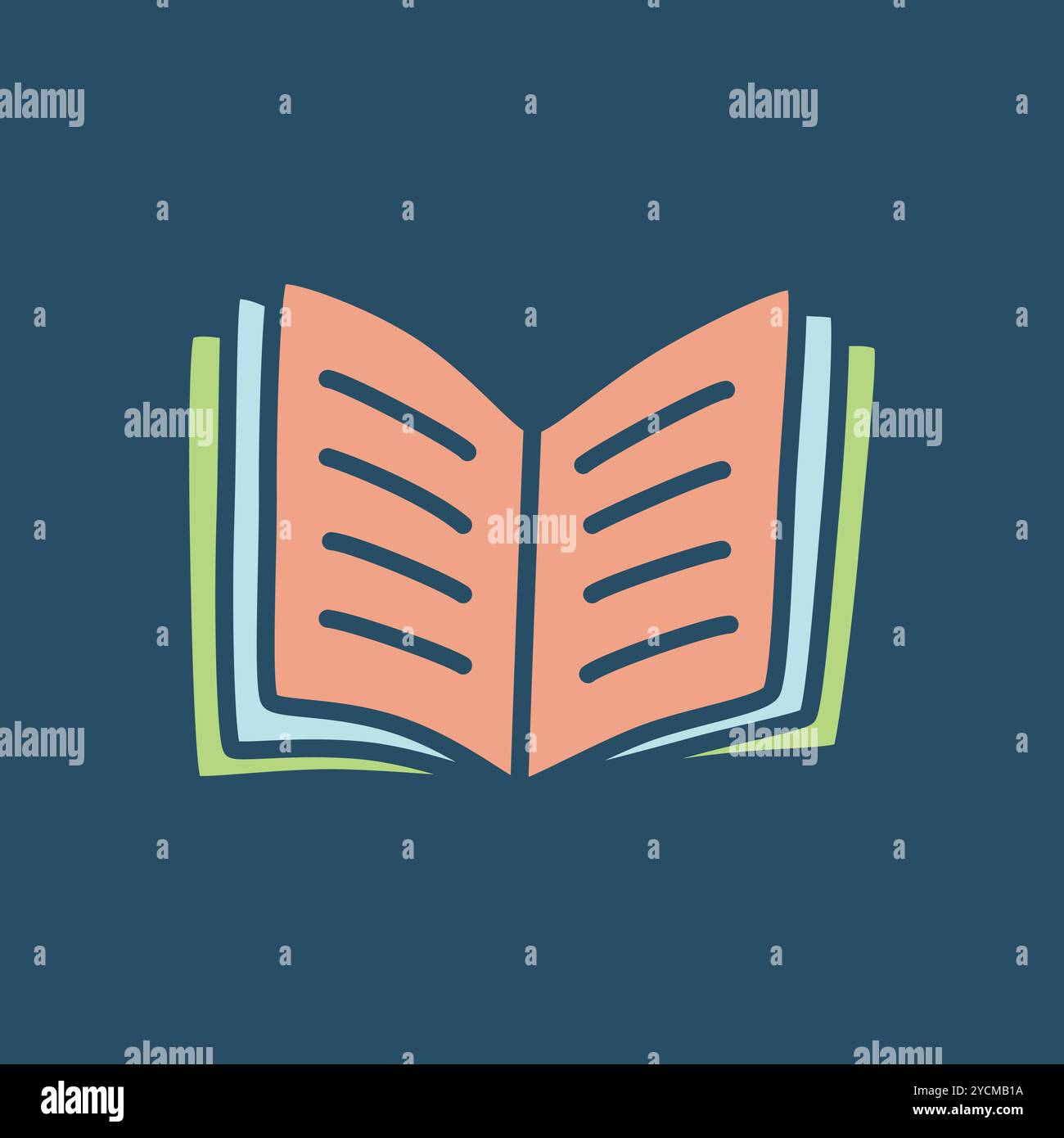 Doodle book icon hand drawn in minimalistic style. Knowledge symbol ...