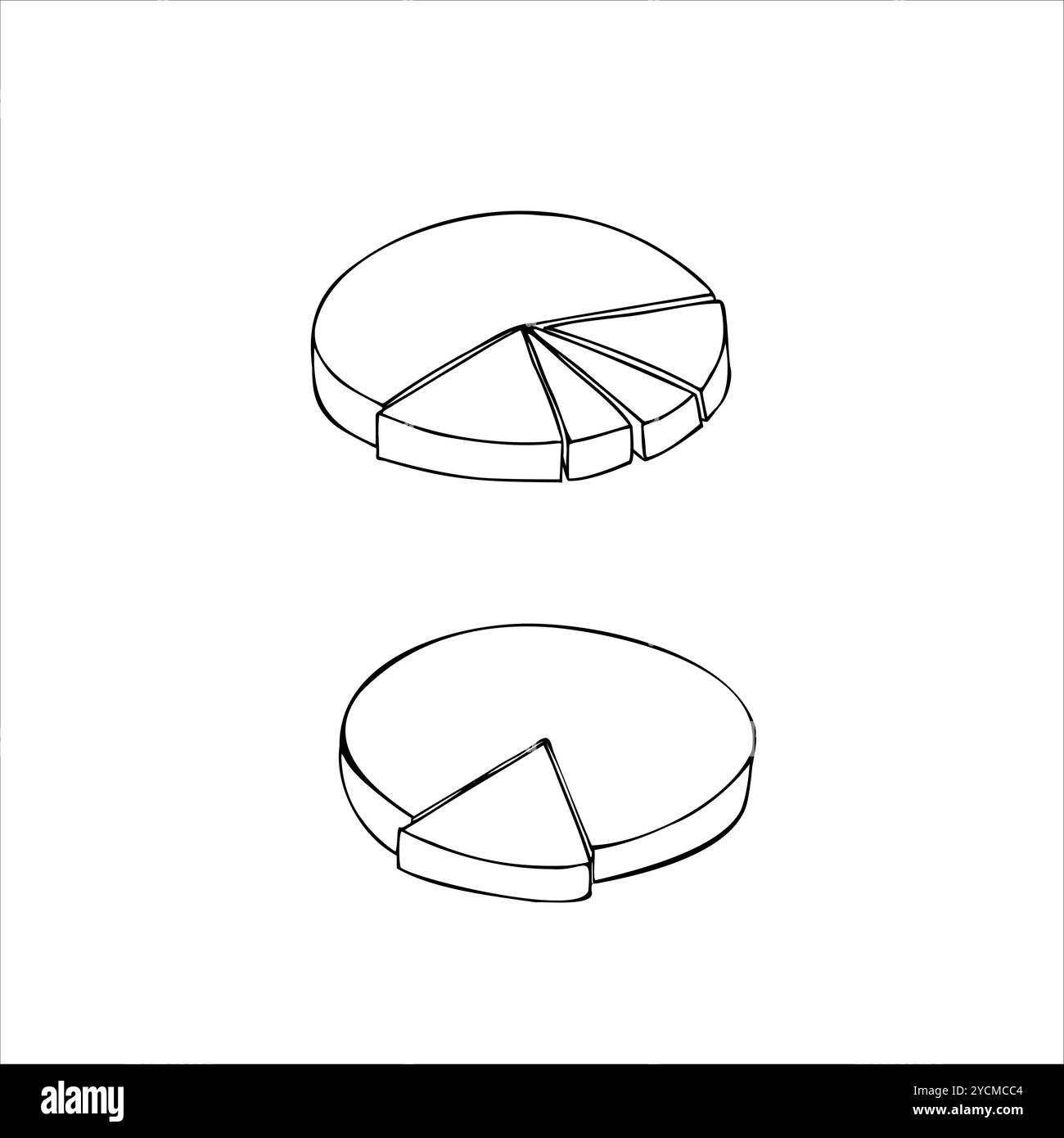 Business analytical volumetric ring pie chart divided into some sectors ...