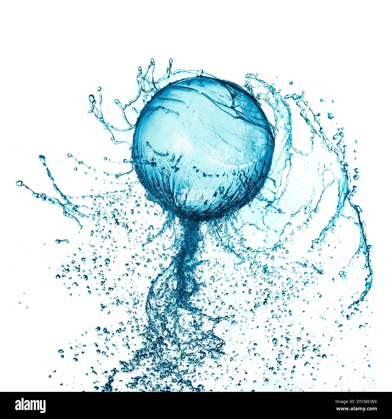 Abstract water ball splash isolated on white background Stock Photo - Alamy