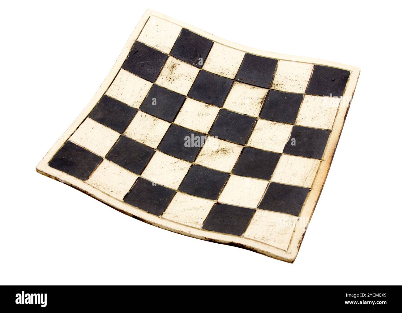 Empty curved ceramic chess board isolated on white background Stock ...