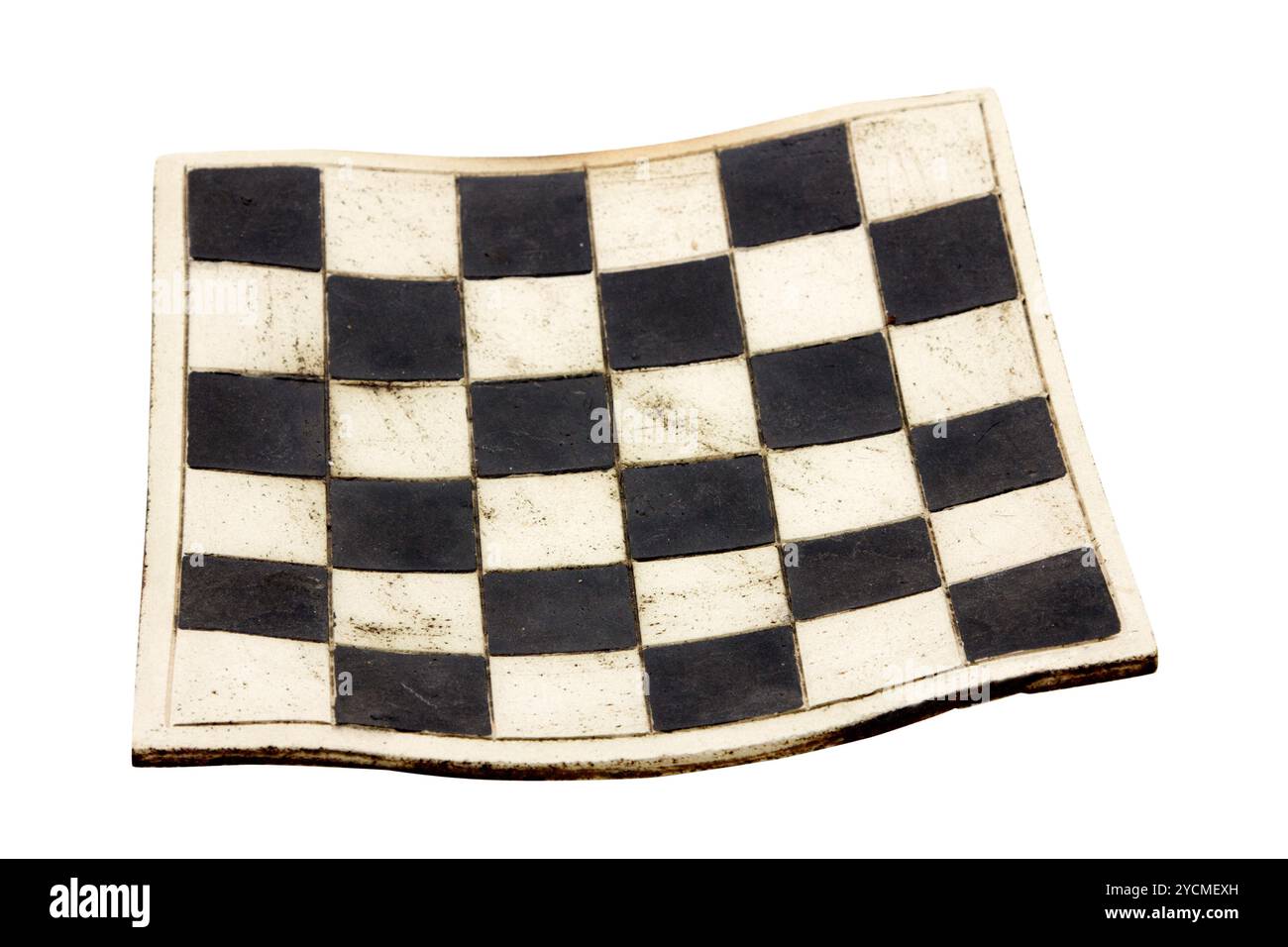 Empty curved ceramic chess board isolated on white background Stock ...