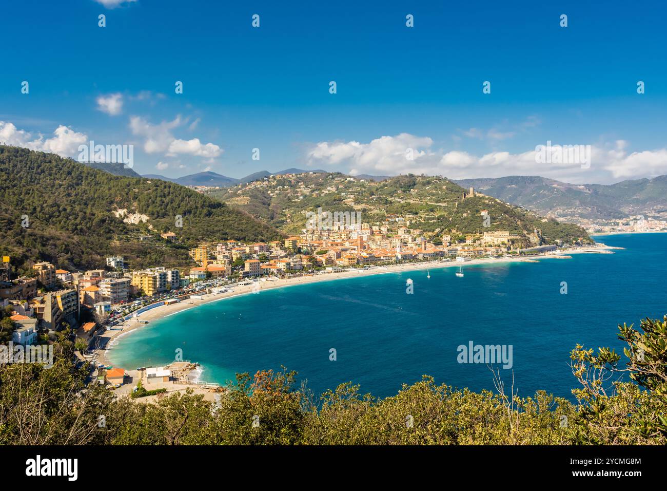 Aerial view of Noli town on the Ligurian Sea, Italy Stock Photo - Alamy