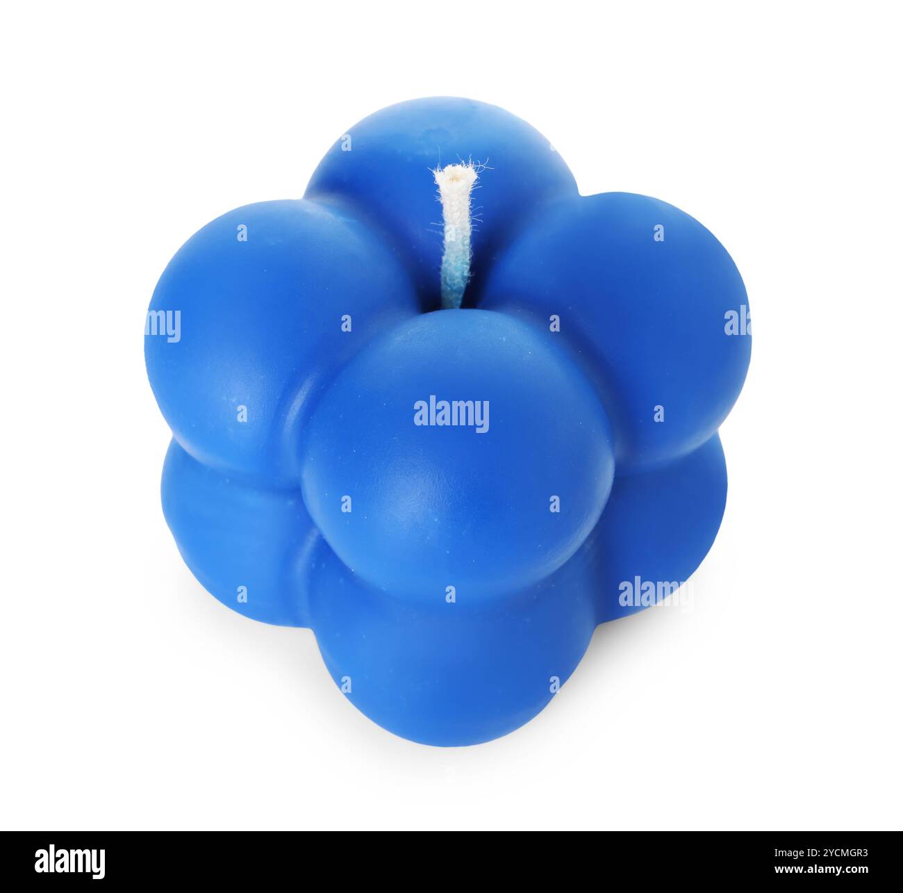 One blue bubble candle isolated on white Stock Photo - Alamy