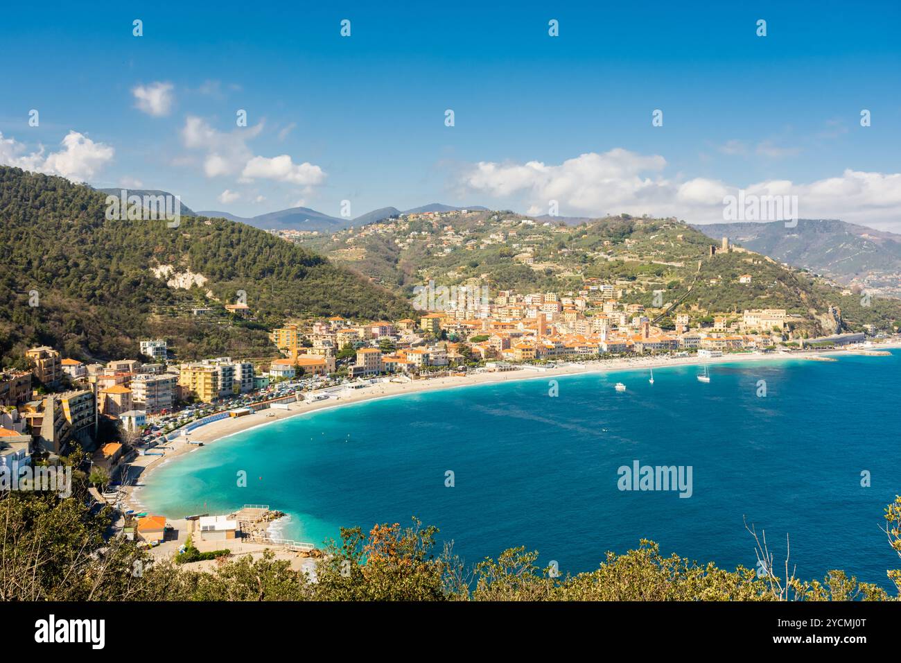 Aerial view of Noli town on the Ligurian Sea, Italy Stock Photo - Alamy