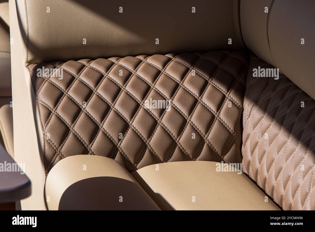 Brown Leather Seat: Close-Up Texture on a Boat Stock Photo - Alamy