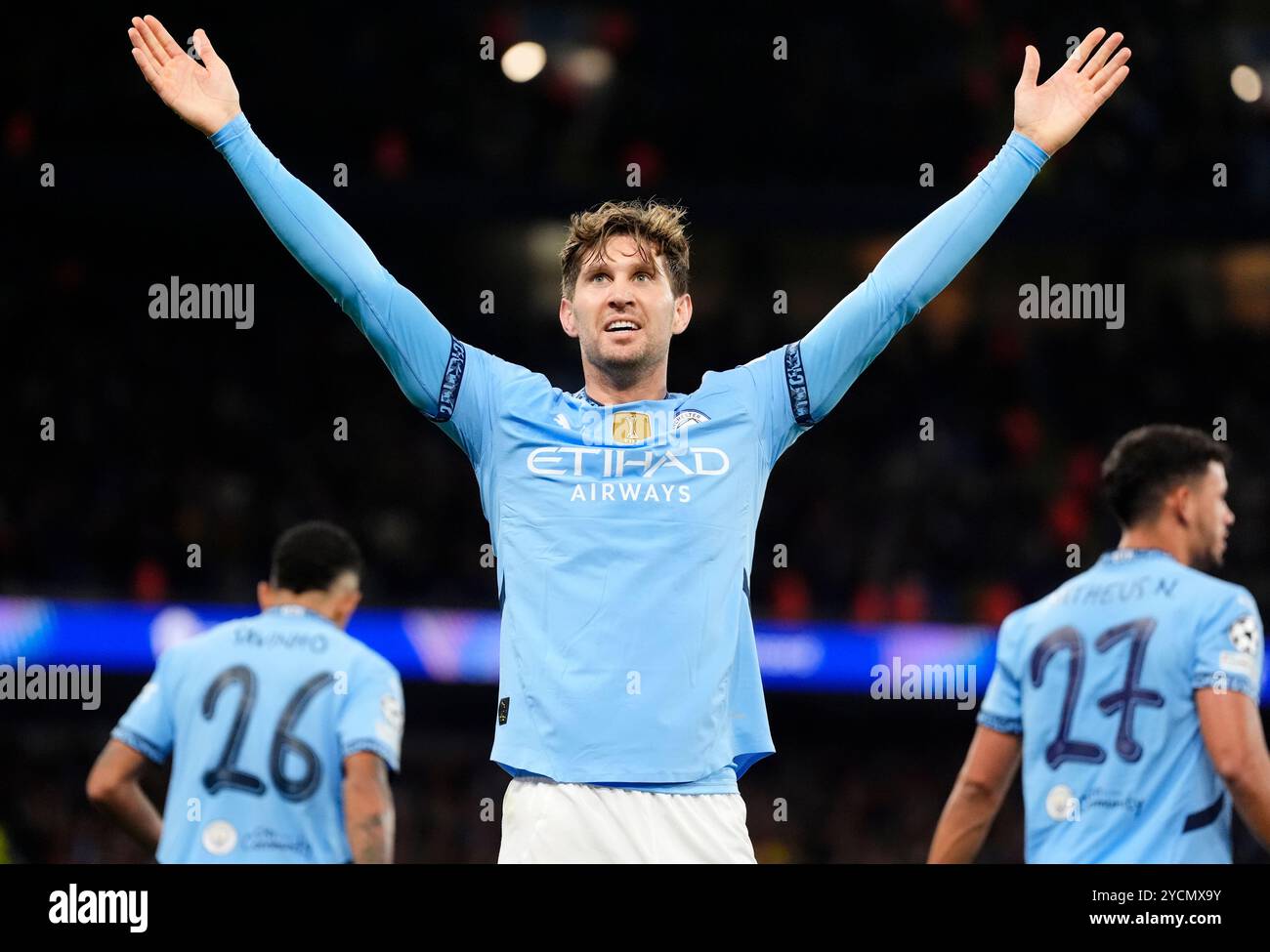 Manchester City's John Stones celebrates after scoring his sides third ...