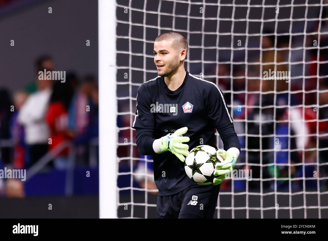 Lucas Chevalier of LOSC Lille warms up during the UEFA Champions League ...