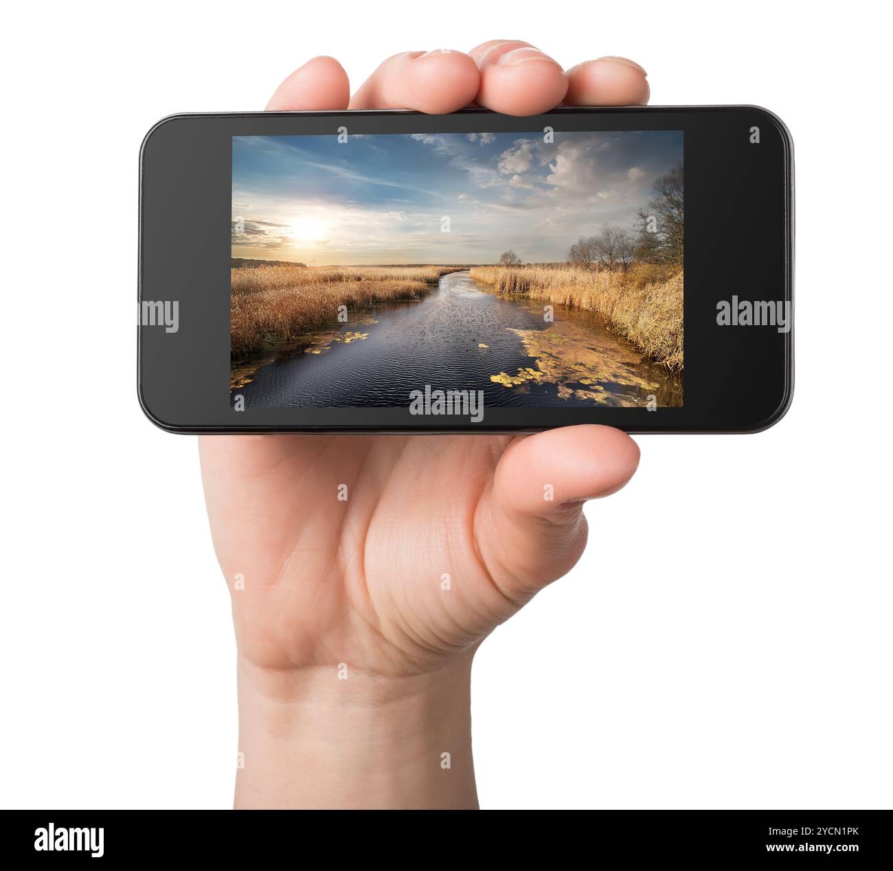 Hand holding phone landscape hi-res stock photography and images - Alamy