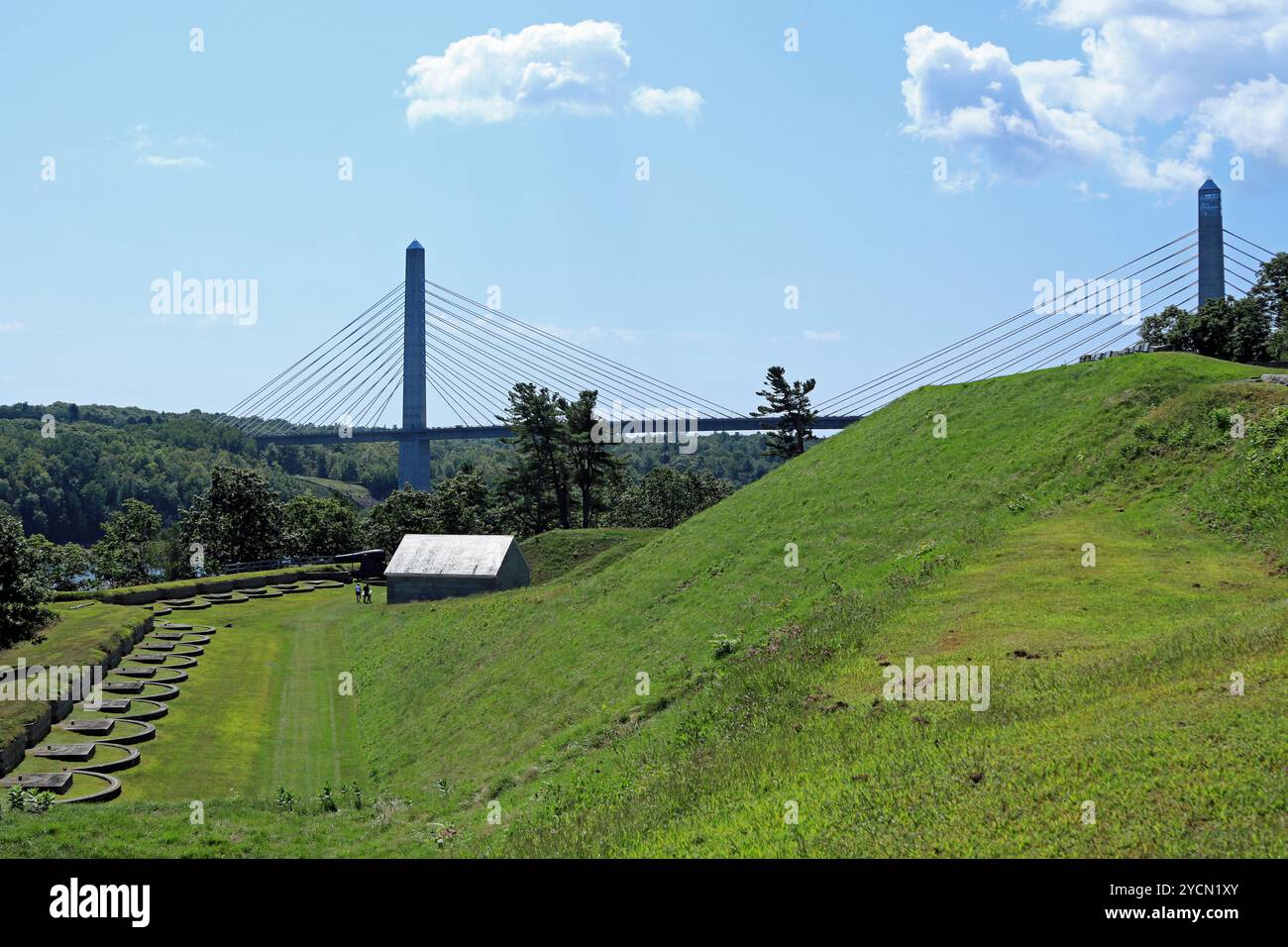 Fort Knox, Prospect, Maine, with the Waldo-Hancock Bridge in the ...