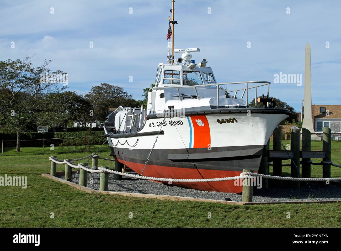 Retired U.S. Coast Guard cutter 44301 on exhibit on the lawn at the ...