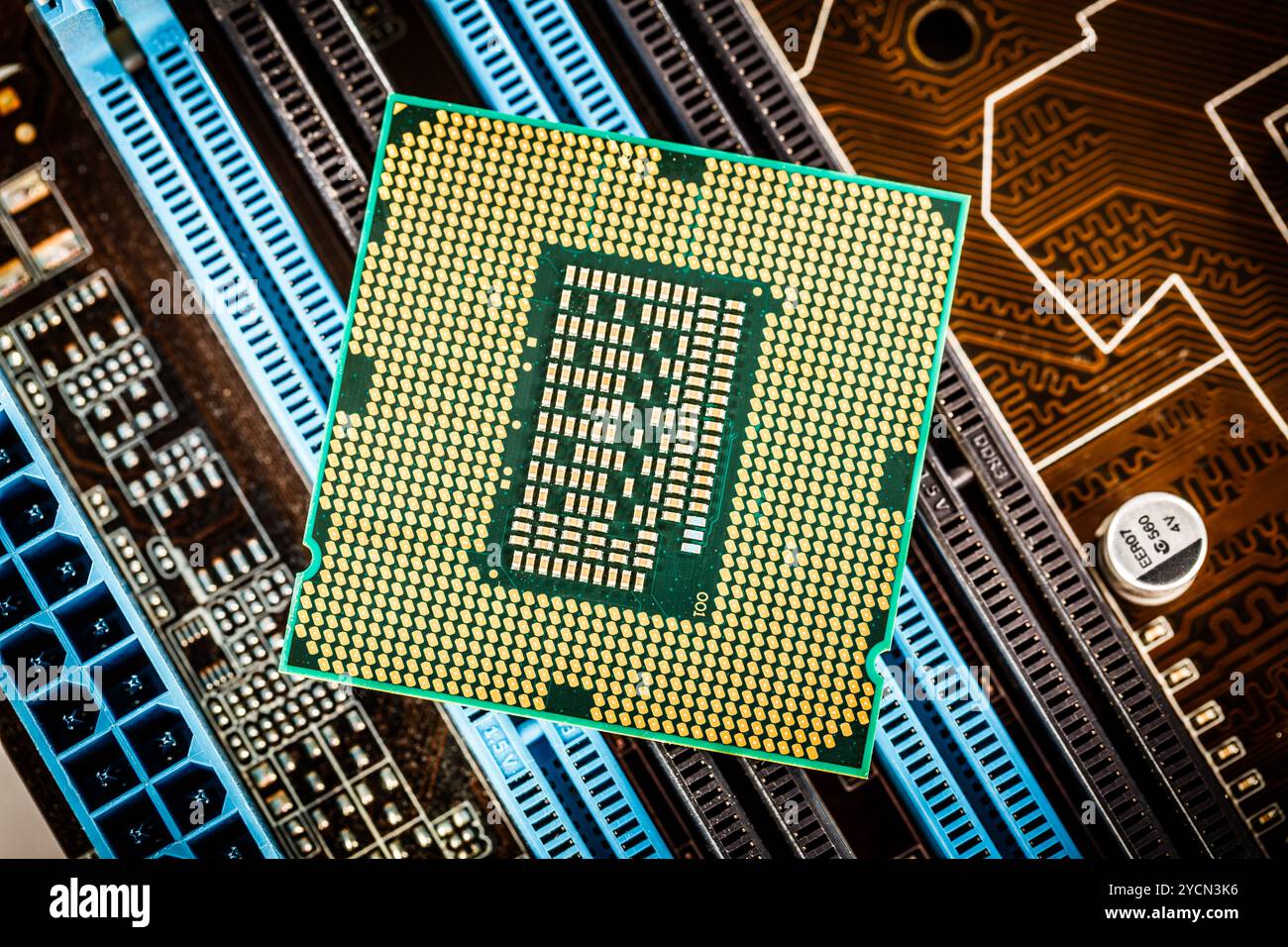 Modern processor and motherboard Stock Photo - Alamy