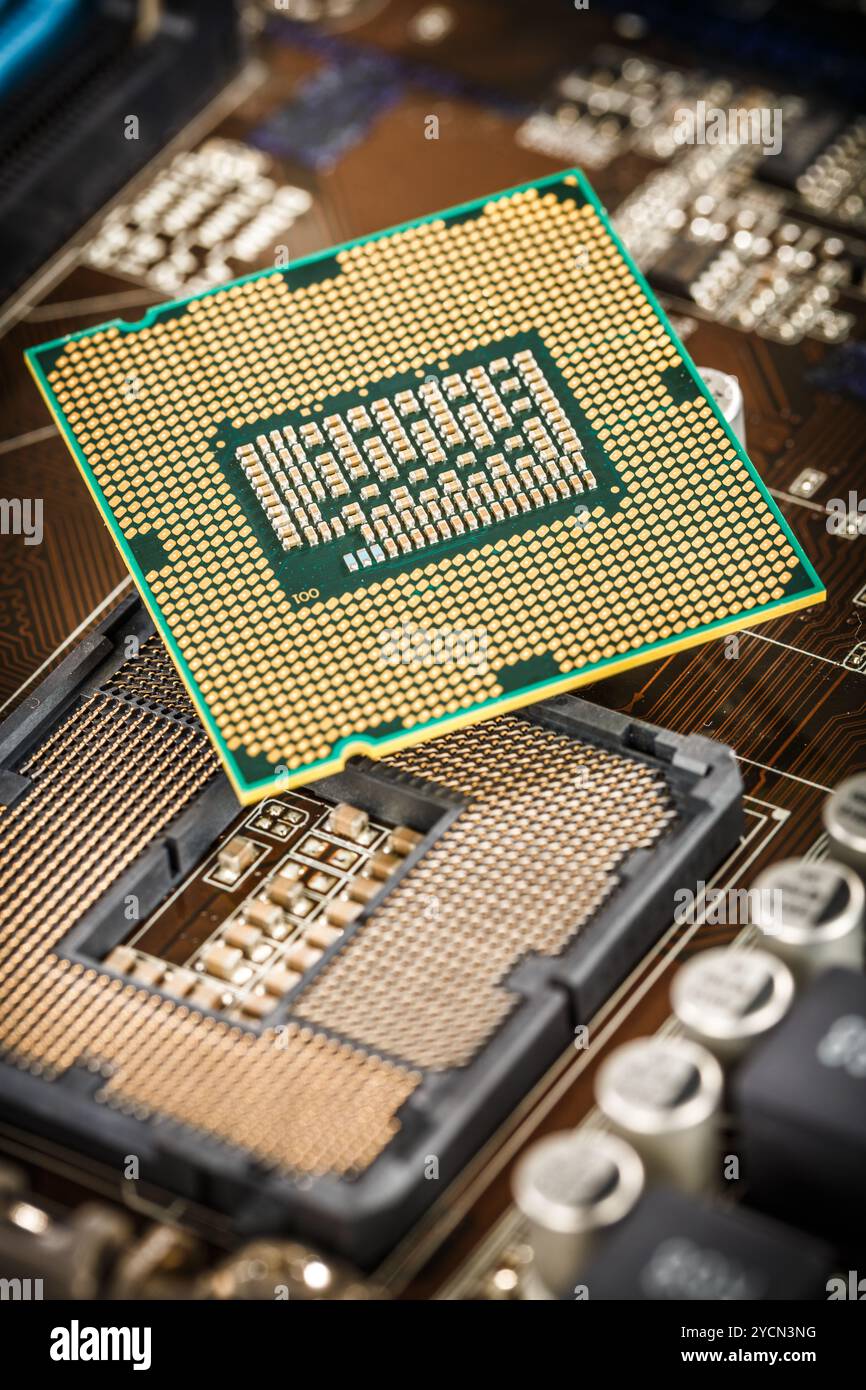 Modern processor and motherboard Stock Photo - Alamy