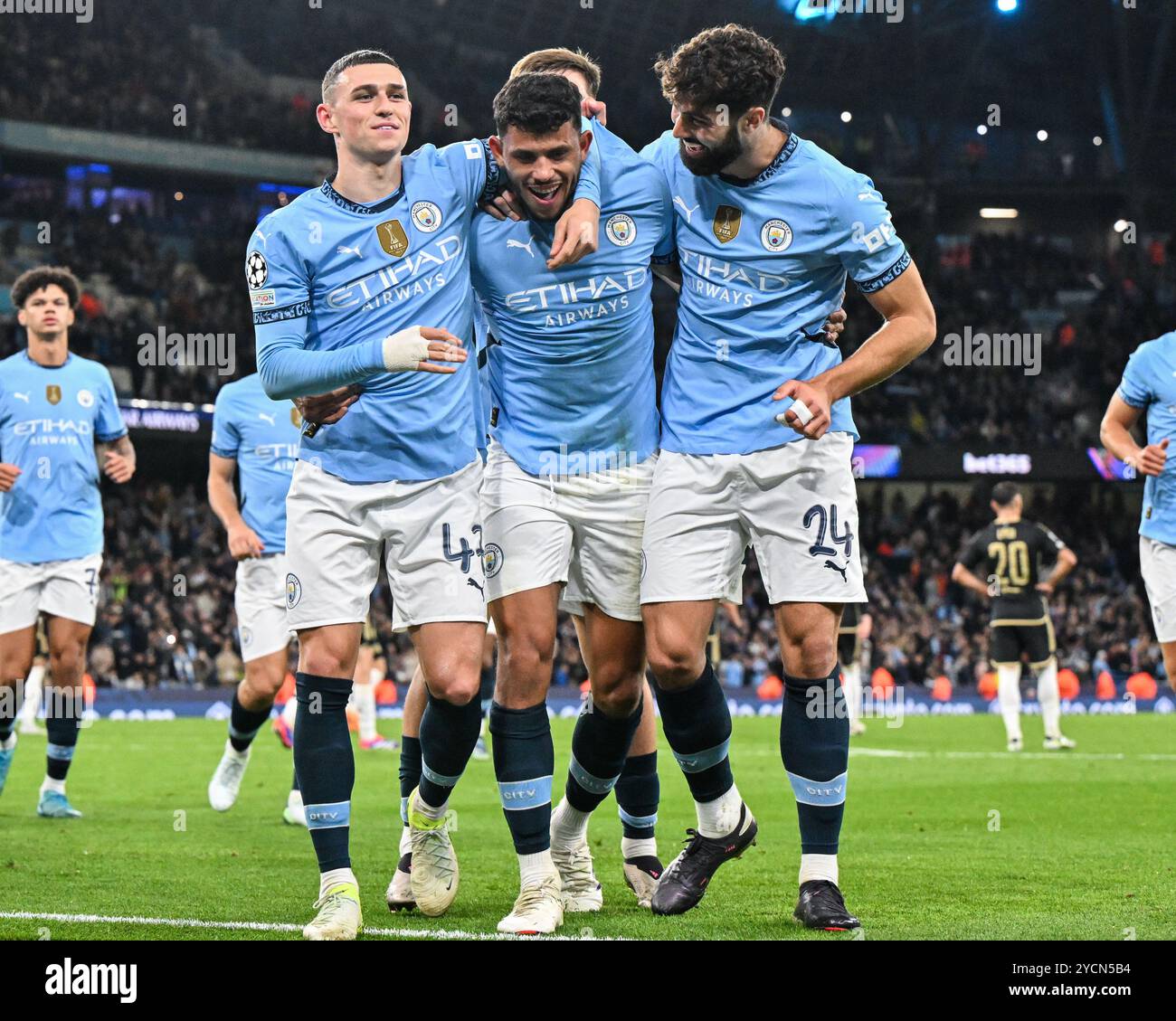 Matheus Nunes of Manchester City celebrates his goal to make it 5-0 ...