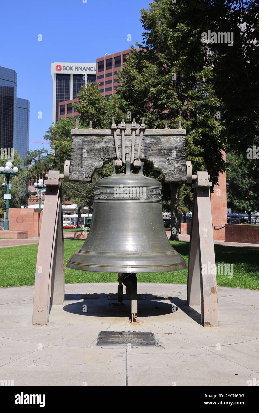 The Colorado Liberty Bell replica outside the Capitol Building, in ...