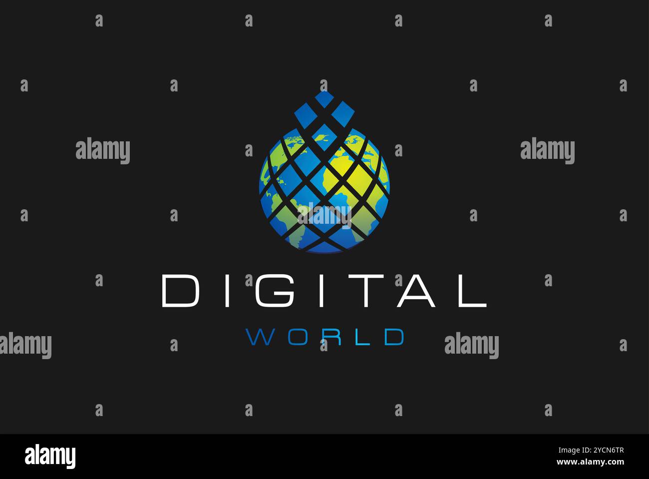 Digital world global business logo design for technology brand and ...