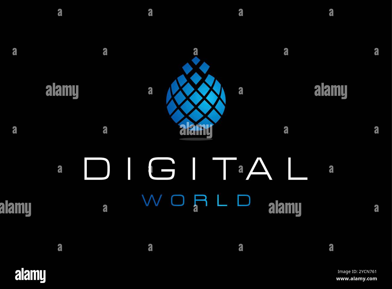 Digital world global business logo design for technology brand and ...